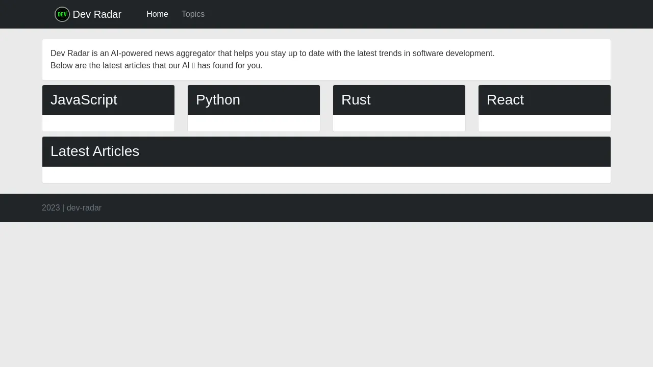 Dev Radar - BestofAI